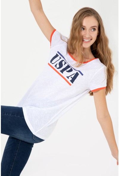 U.S. Polo Assn. Kadın Beyaz T-Shirt 50252416-VR013