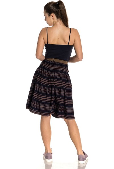 Zehhar Nervür Detaylı Viskon Etek