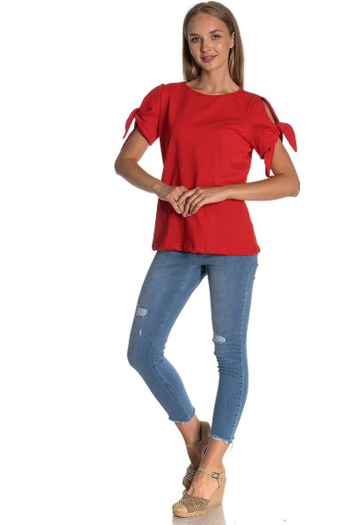 Zehhar Koldan Bağlamalı Penye Bluz