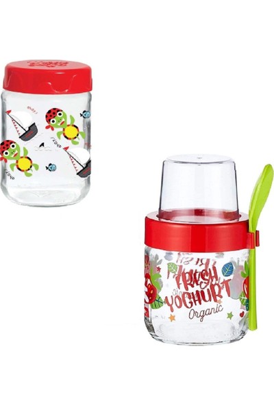 Herevin Cam ve Kaşıklı Yoğurt Kavanozu Herevin Cam ve Kaşıklı Yoğurt Kavanozu