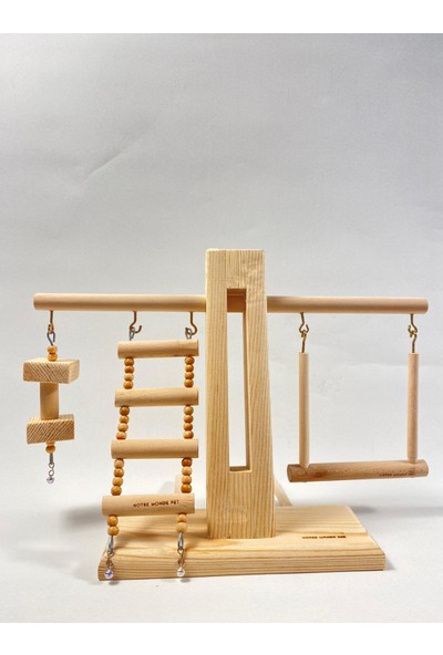 Notremondepet Ahşap Salıncak ve Merdivenli Kuş Tünek NOTRE156789465653 Notremondepet Ahşap Salıncak ve Merdivenli Kuş Tünek NOTRE156789465653