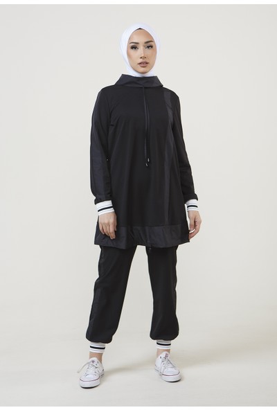 Siyah Ribana Detaylı Ikili Spor Takım 2227070