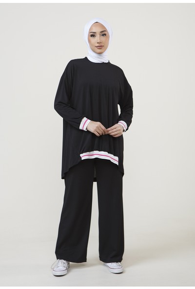 Siyah Bisiklet Yakalı Alt Üst Spor Takım 2227099