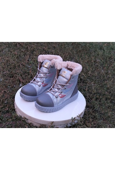Kafkaslar Kız Çocuk Renkli Kaymaz Taban Içi Tüylü Fermuarlı Bot