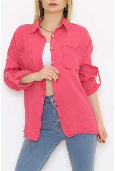 Cepli Gömlek Fuşya - LKS2130.1602. Cepli Gömlek Fuşya - LKS2130.1602.