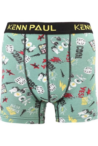 Erkek Desenli Boxer 008 | Yeşil