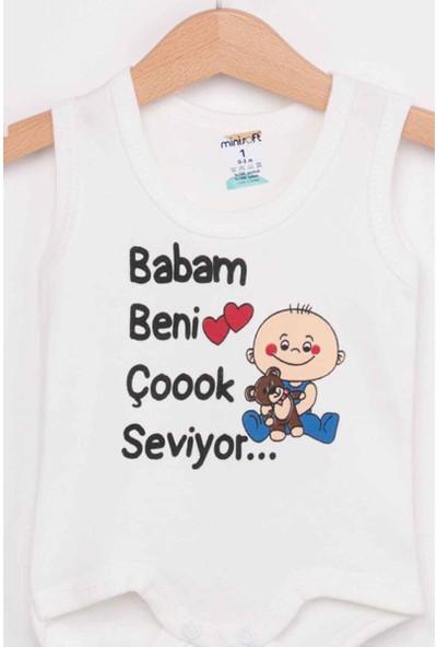 Babam Beni Çok Seviyor Bebek Zıbın | Ekru