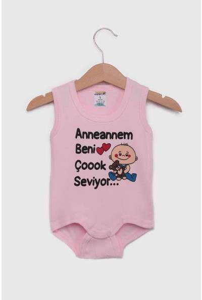 Anneannem Beni Çok Seviyor Bebek Zıbın | Pembe Anneannem Beni Çok Seviyor Bebek Zıbın | Pembe