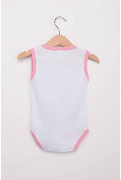 Baskılı Geniş Askılı Bebek Zıbın 1316 | Pembe