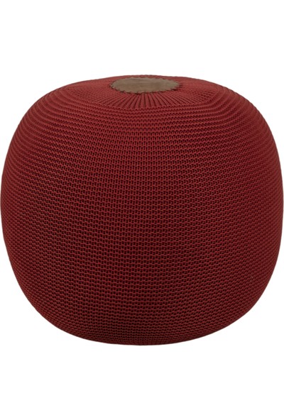 Ems Casa El Yapımı Örgü Puf Kırmızı