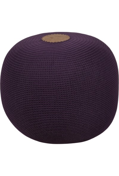Ems Casa El Yapımı Örgü Puf Mor