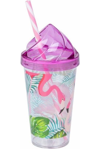 Herevin Solmazer 660 cc Desenli Pipetli Bardak Flamingo