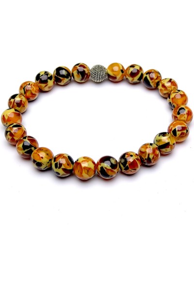 Reçine Kokulu Mozaik Kehribar Bileklik4