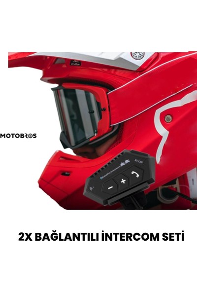 Motobros Intercom Seti Interkom Arasında Bağlantı Özelliği ve Bluetooth 5.0 Özelliği (Su Geçirmez) Motobros Intercom Seti Interkom Arasında Bağlantı Özelliği ve Bluetooth 5.0 Özelliği (Su Geçirmez)