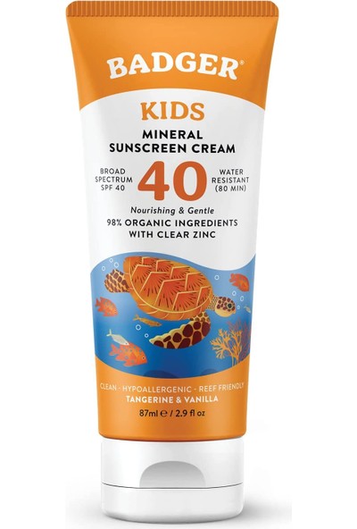 Badger Clear Zinc Çocuk Güneş Kremi SPF40 87ML Badger Clear Zinc Çocuk Güneş Kremi SPF40 87ML