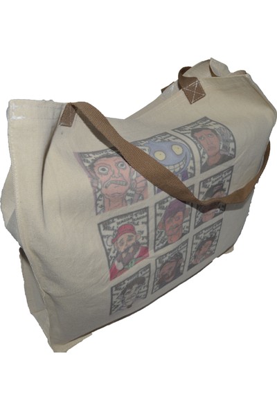 Fanom Craft Omuz Askılı Kanvas Nft Desen Baskılı Bez Çanta 35X35