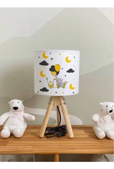 Trend Ada Shop Bisikletli Fil Gold Siyah Çocuk Odası Abajur Trend Ada Shop Bisikletli Fil Gold Siyah Çocuk Odası Abajur