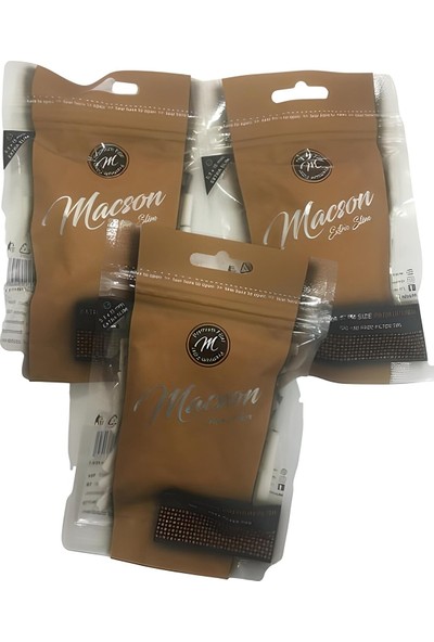 Macson Ekstra Slim Pamuklu Filtre 3’lü Paket 450 Adet Macson Ekstra Slim Pamuklu Filtre 3’lü Paket 450 Adet