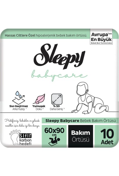 Sleepy Babycare Bebek Bakım Örtüsü 60X90 cm 10 Adet