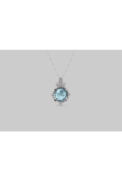 Atiye Pırlanta Altın London Blue Topaz Pırlanta Kolye Atiye Pırlanta Altın London Blue Topaz Pırlanta Kolye