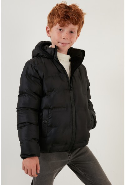 Lela Peluş Astarlı Kapüşonlu Şişme Mont Erkek Çocuk Mont 5760044