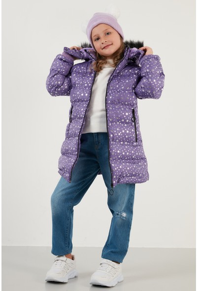 Lela Yakası Suni Kürklü Yıldız Desenli Çıkarılabilir Kapüşonlu Peluş Astarlı Kışlık Mont Kız Çocuk Mont 5760031 Lela Yakası Suni Kürklü Yıldız Desenli Çıkarılabilir Kapüşonlu Peluş Astarlı Kışlık Mont Kız Çocuk Mont 5760031