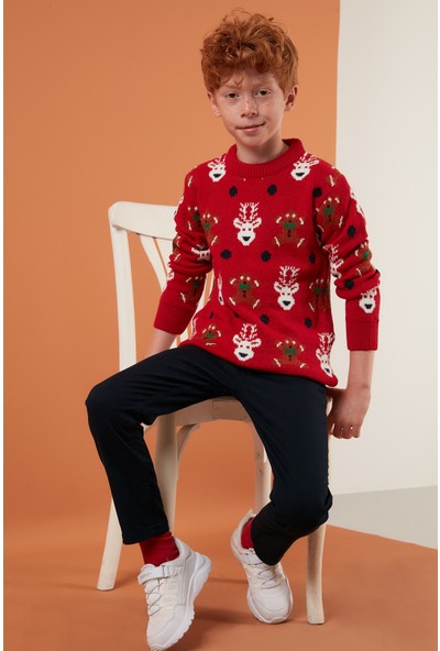 Lela Yılbaşı Temalı Bisiklet Yaka Kazak Erkek Çocuk Kazak 633MJ334 Lela Yılbaşı Temalı Bisiklet Yaka Kazak Erkek Çocuk Kazak 633MJ334