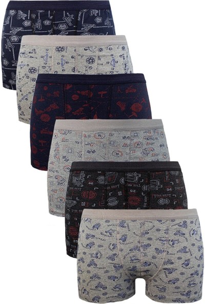 Giyim Sepeti Erkek Çocuk Çok Renkli 6'lı Paket Pamuk Boxer Çok Renkli Giyim Sepeti Erkek Çocuk Çok Renkli 6'lı Paket Pamuk Boxer Çok Renkli