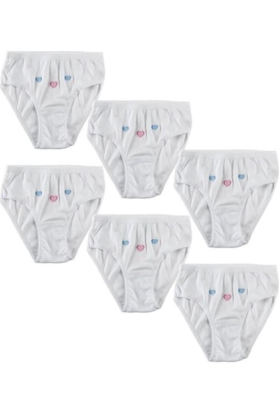Giyim Sepeti Kız Çocuk Beyaz 6'lı Paket Külot