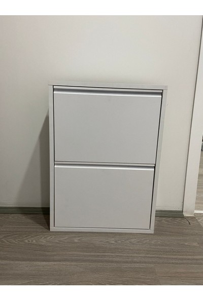 Brk Desing 2'li Beyaz Metal Ayakkabılık