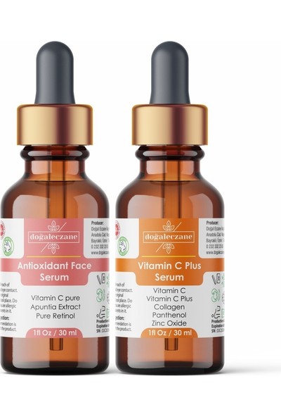Doğal Eczane Antioksidanlı Yüz Serumu Ikili Set + Vitamin C Plus Serum