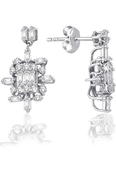 Emel Pırlanta Pırlanta Fantezi Baget Küpe Emel Pırlanta Pırlanta Fantezi Baget Küpe