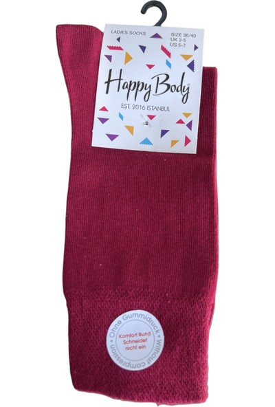 Happy BODY 3'lü Organik Bayan Dikişsiz Soft Sıkmayan Lastik Diyabetik Şeker Çorap