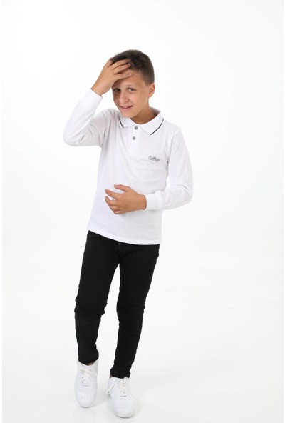 E Çocuk College Baskili Polo Yaka Sweatshirt ECCK-S-COLLEGE-0200 E Çocuk College Baskili Polo Yaka Sweatshirt ECCK-S-COLLEGE-0200