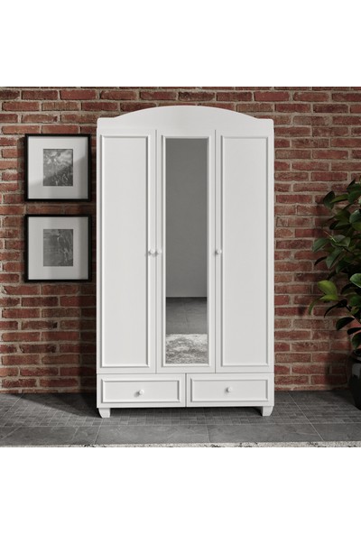 Baby Darling Kuvars 3 Kapaklı Aynalı Country Dolap