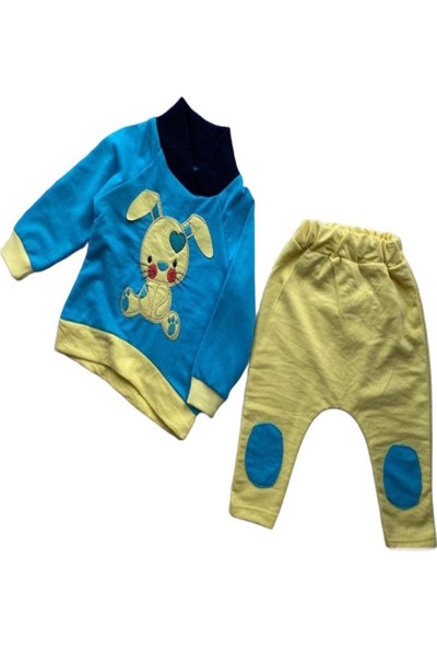 Lummy Baby Tavşan Baskılı Alt-Üst 2'li Bebek Takımı