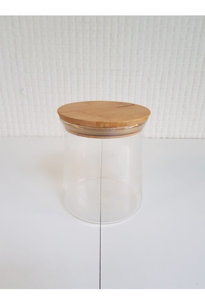 Cam Saklama Kabı Bambu Kapaklı