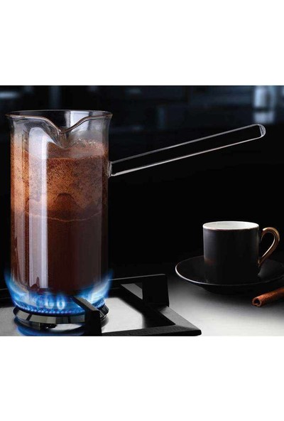 Uray Toptan Borasilikat Cam Cezve - Isıya Dayanıklı