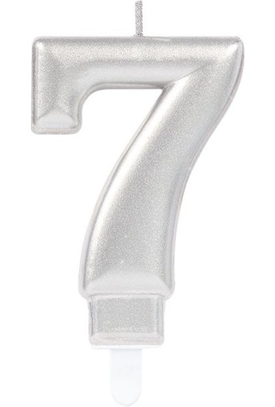 Uray Toptan 7 Rakamı Mum Gümüş Renk Uray Toptan 7 Rakamı Mum Gümüş Renk
