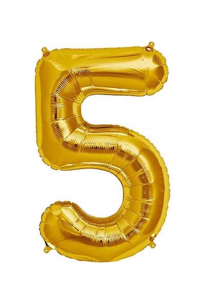 Uray Toptan Folyo Balon 5 Rakamı Altın Renk Uray Toptan Folyo Balon 5 Rakamı Altın Renk