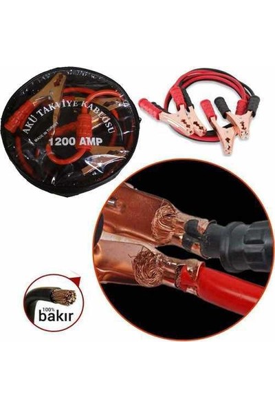 Uray Toptan Akü Takviye Kablosu 1200 Amper (Taşıma Çantalı) Uray Toptan Akü Takviye Kablosu 1200 Amper (Taşıma Çantalı)