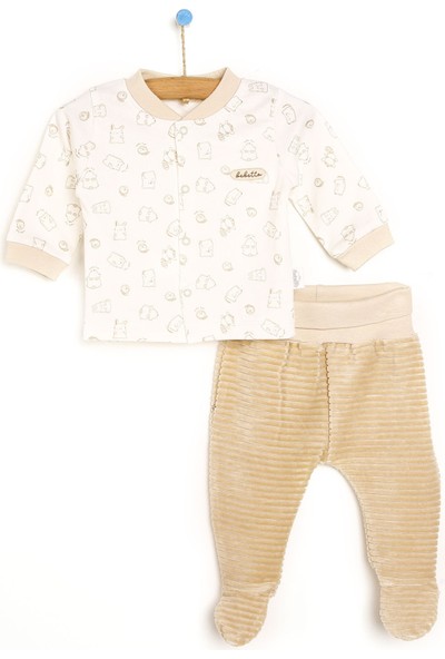 Bebetto Yenidoğan Zıbın-Kadife Patikli Alt 2li Set