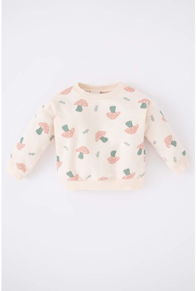 DeFacto Kız Bebek Regular Fit Bisiklet Yaka Desenli İçi Yumuşak Tüylü Sweatshirt Y6859A222AU DeFacto Kız Bebek Regular Fit Bisiklet Yaka Desenli İçi Yumuşak Tüylü Sweatshirt Y6859A222AU