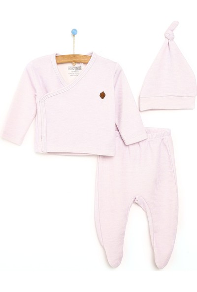 Hello Baby Yenidoğan Zıbın-Şapka-Patikli Alt