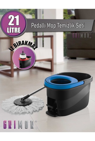 Grimor Life Ultra Güçlü Pedallı Mop Temizlik Seti - Kova Paspas Grimor Life Ultra Güçlü Pedallı Mop Temizlik Seti - Kova Paspas