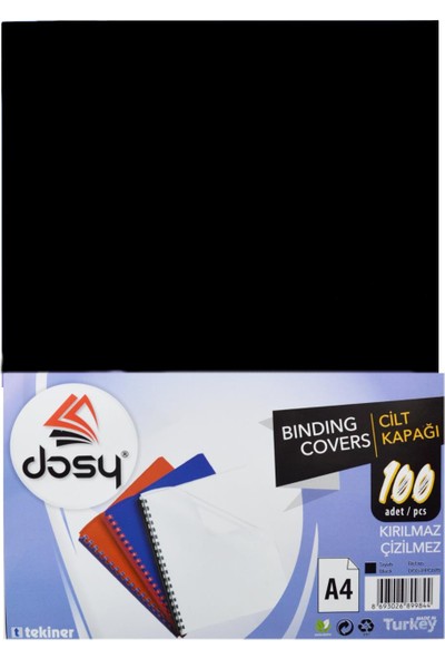Dosy Cilt Kapağı A4 160 Micron 100 Lü Paket Siyah Dosy Cilt Kapağı A4 160 Micron 100 Lü Paket Siyah
