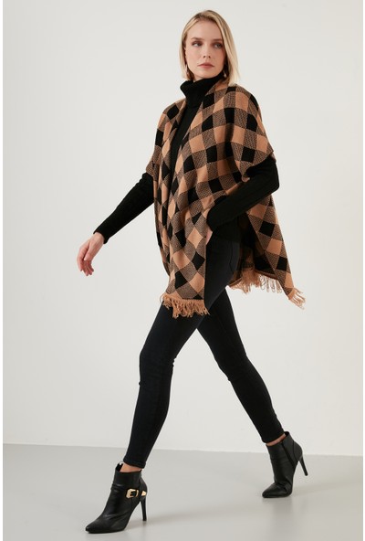 Lela Desenli Uçları Püsküllü Panço Bayan Panço 6310015