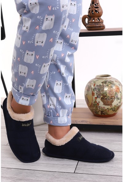 Wordex Stl 015 Kadın - Erkek Yünlü Ev Pandufu Botu Ev Ayakkabısı