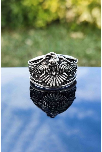 The Gifts Kartal Figürü Gümüş Kaplama Ayarlanabilir Yüzük The Gifts Kartal Figürü Gümüş Kaplama Ayarlanabilir Yüzük