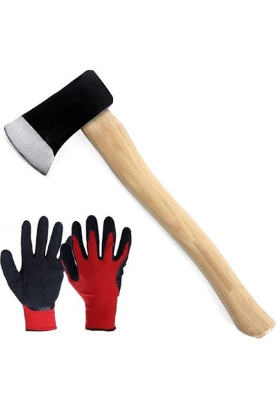 Ahşap Saplı Balta Eldiven Seti 713521 Ahşap Saplı Balta Eldiven Seti 713521